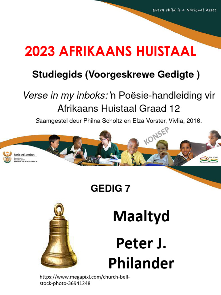 Gedig 7 GR 12 2023 Afrikaans HL MAALTYD Konsep Aanbieding | PDF
