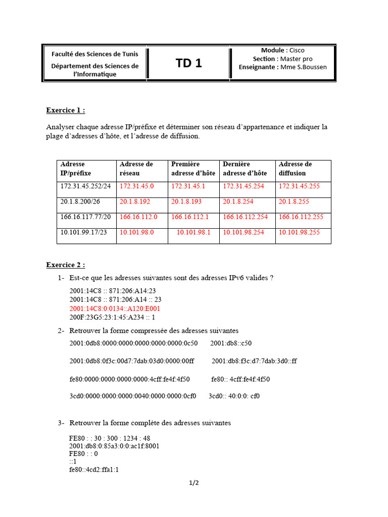 Enoncé TD1 2023-24 | PDF
