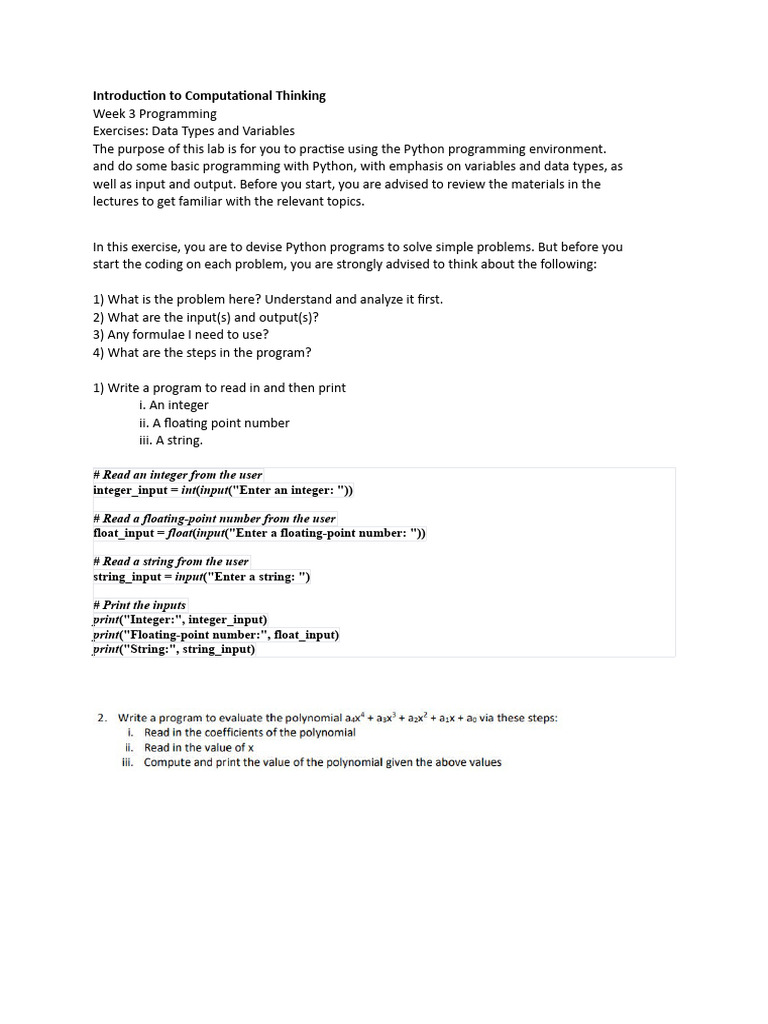 Week 3 Programming Pdf