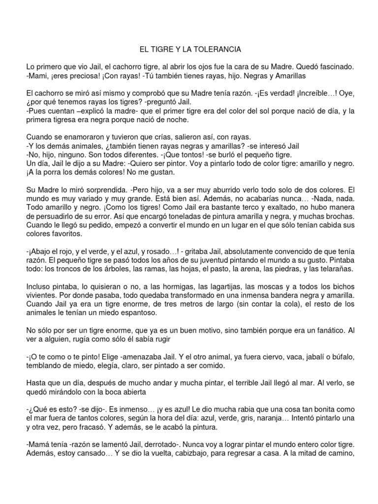 El Tigre y La Tolerancia | PDF