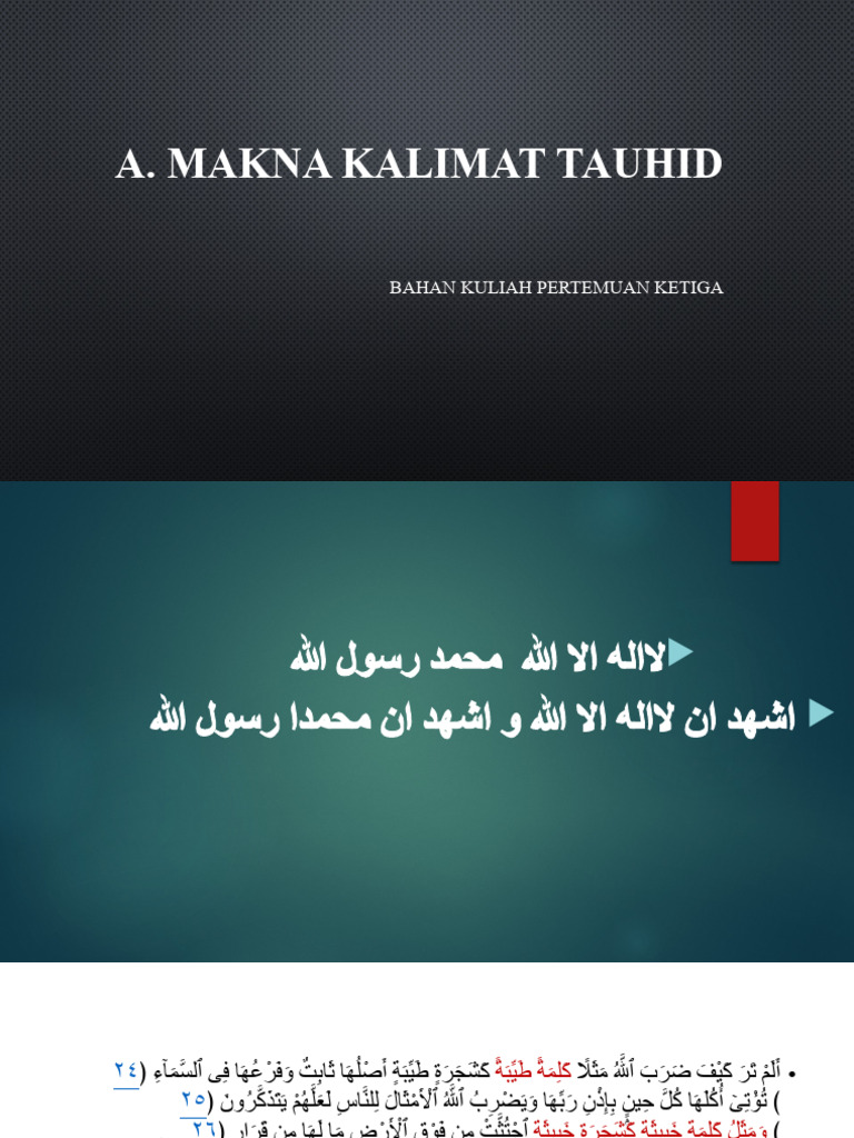 Makna Kalimat Tauhid Dan Tauhid Inti Risalah para Nabi | PDF