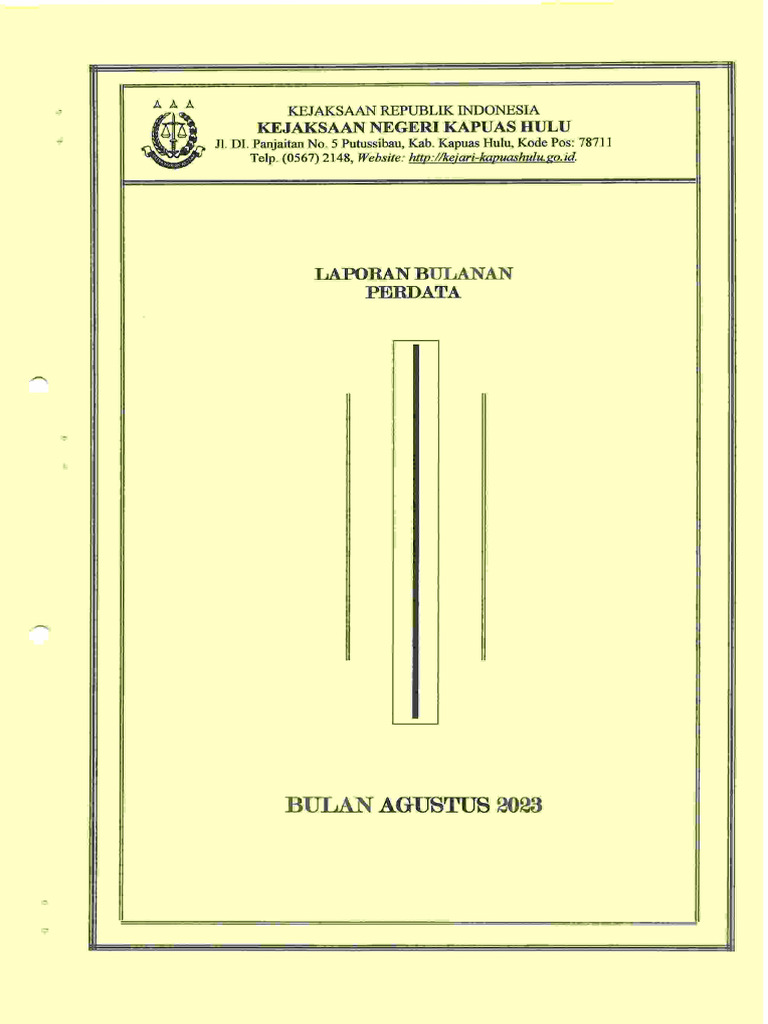 LAPBUL Perdata Bulan Agustus Kejari Kapuas Hulu | PDF