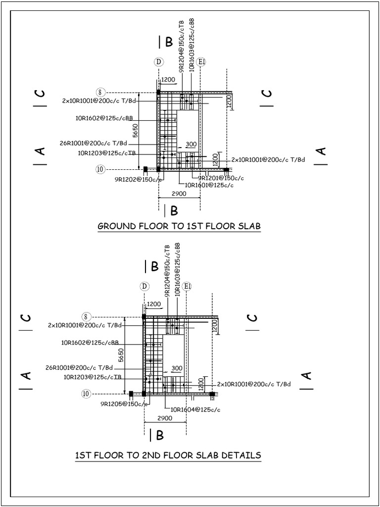 Ground Floor To 1St Floor Slab | PDF