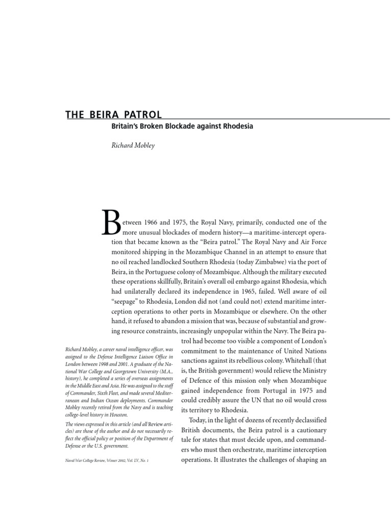 Beira-Patrol The - Britain-s-Broken-Blockade-against-Rhodesia | PDF