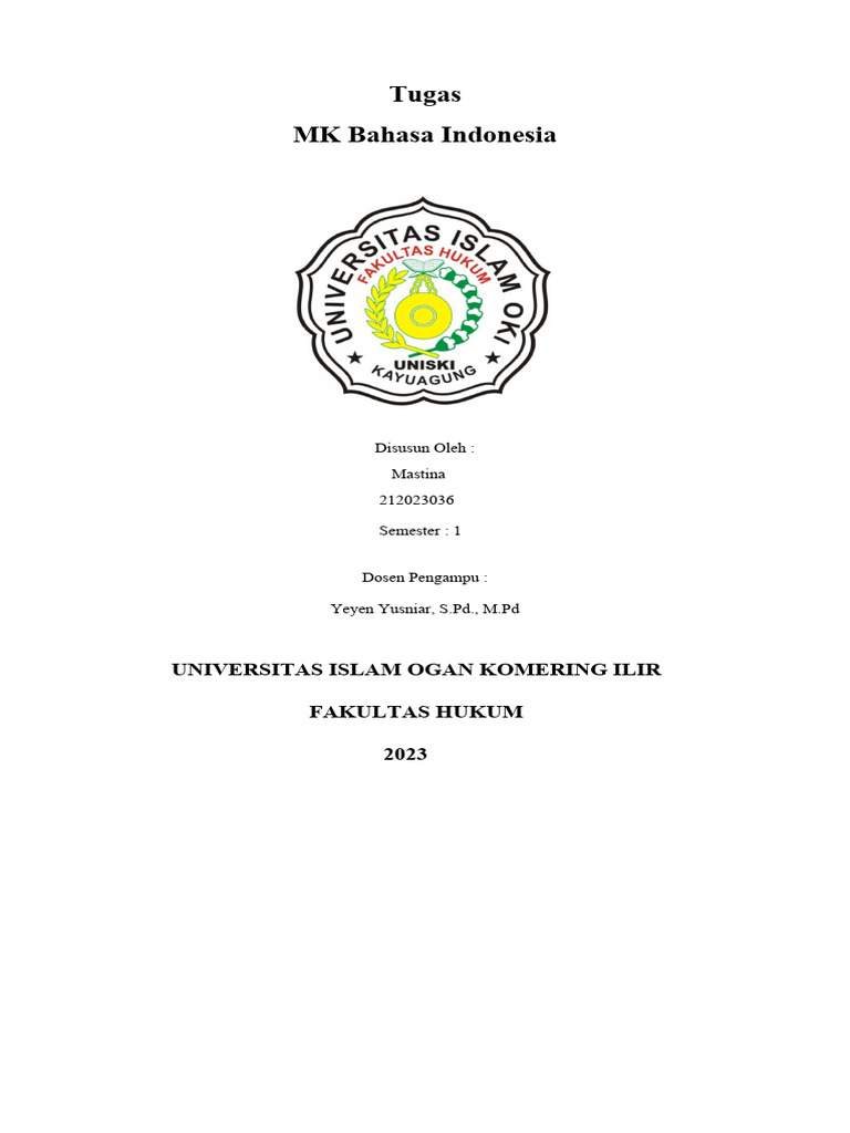 Tugas MK Bahasa Indonesia | PDF