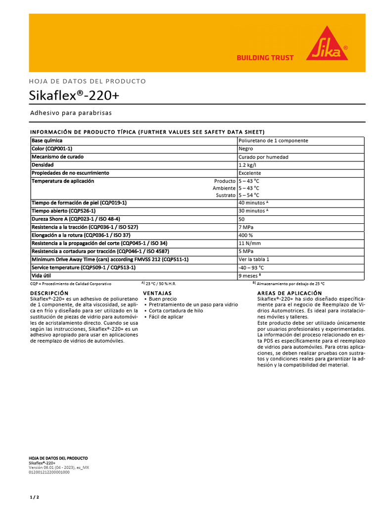 Pds Sikaflex 220 Plus | PDF