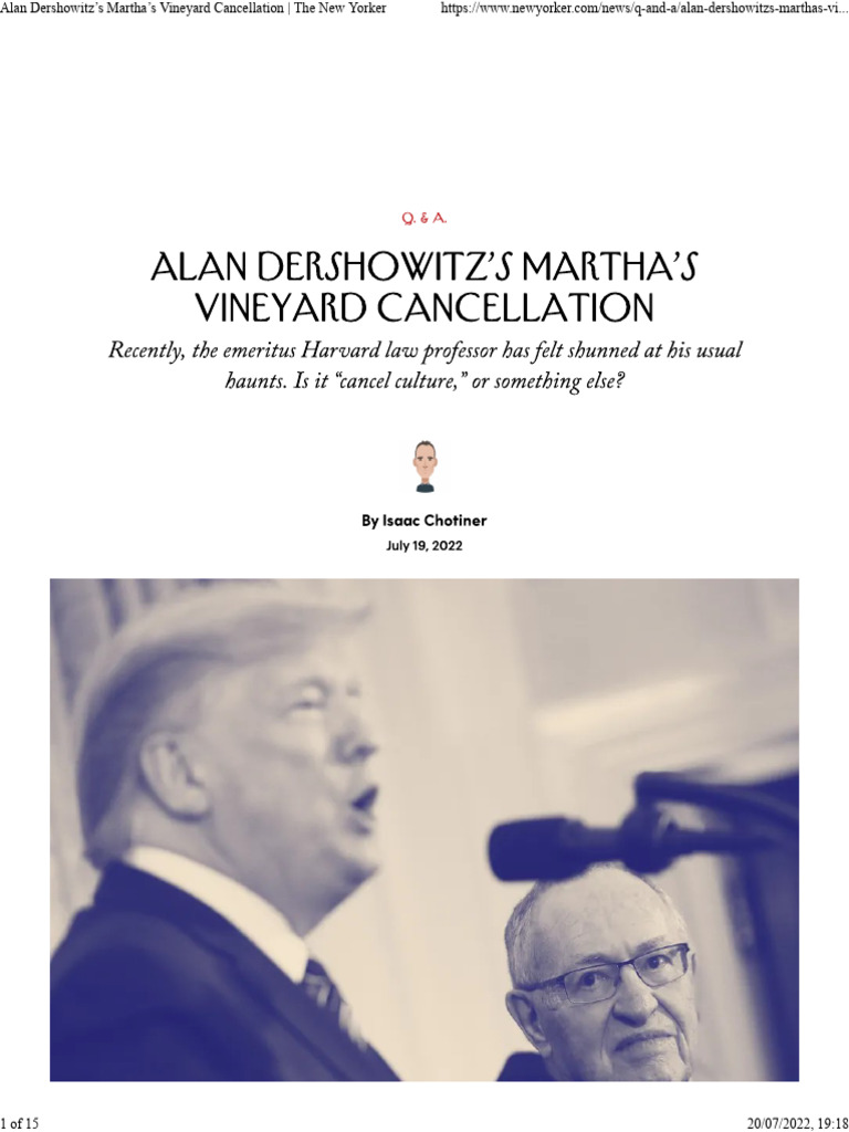 Alan Dershowitz Interview With Isaac Chotiner (Hilarious) | PDF