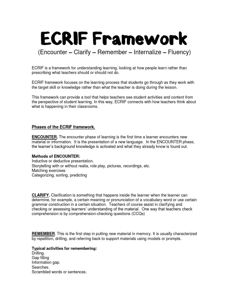 ECRIF Framework - Theory | PDF