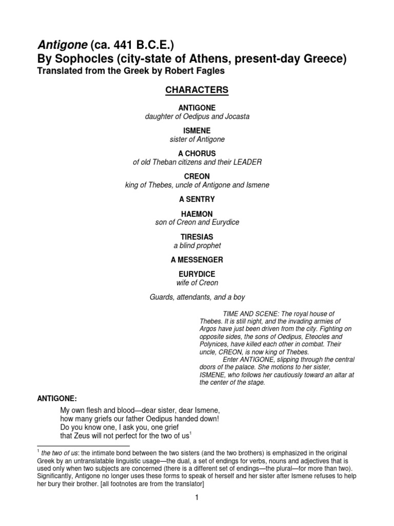 Antigone's Defiance of Creon's Decree | PDF