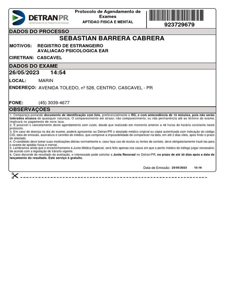 ProtocoloAgendamento 2 | PDF