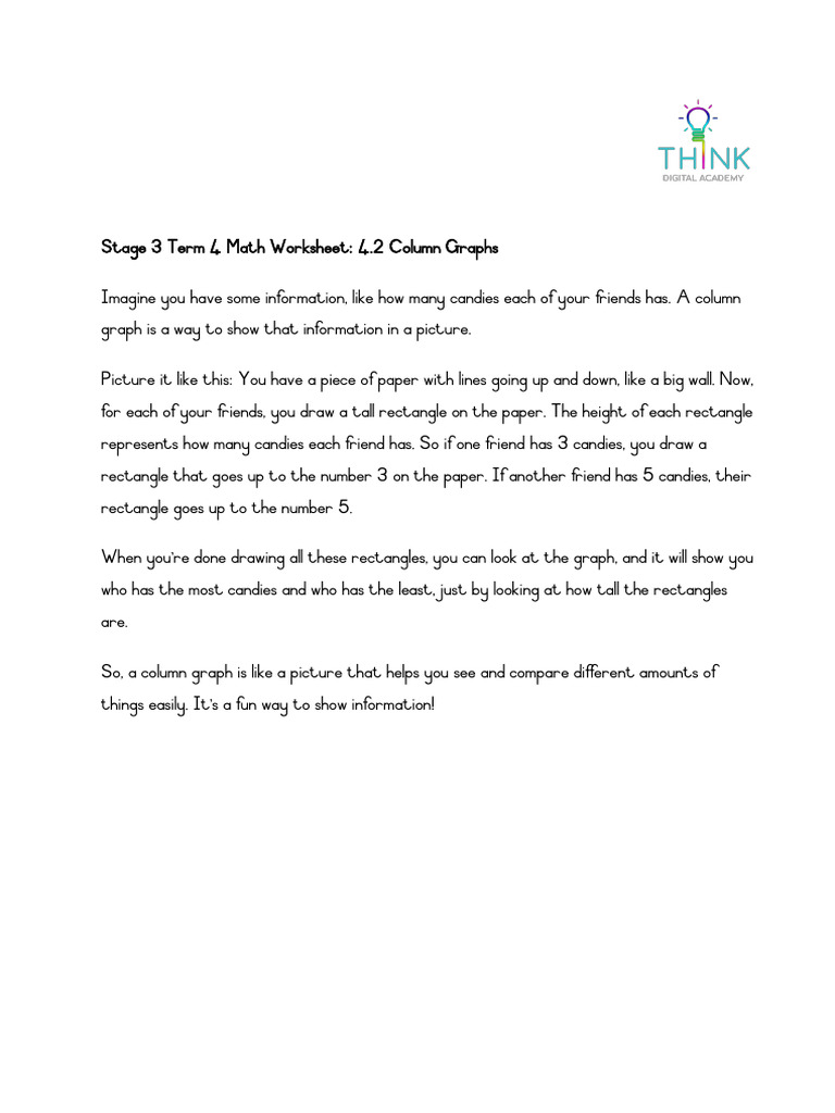 1 Stage 3 Term 4 Math Worksheet Column Graphs | PDF