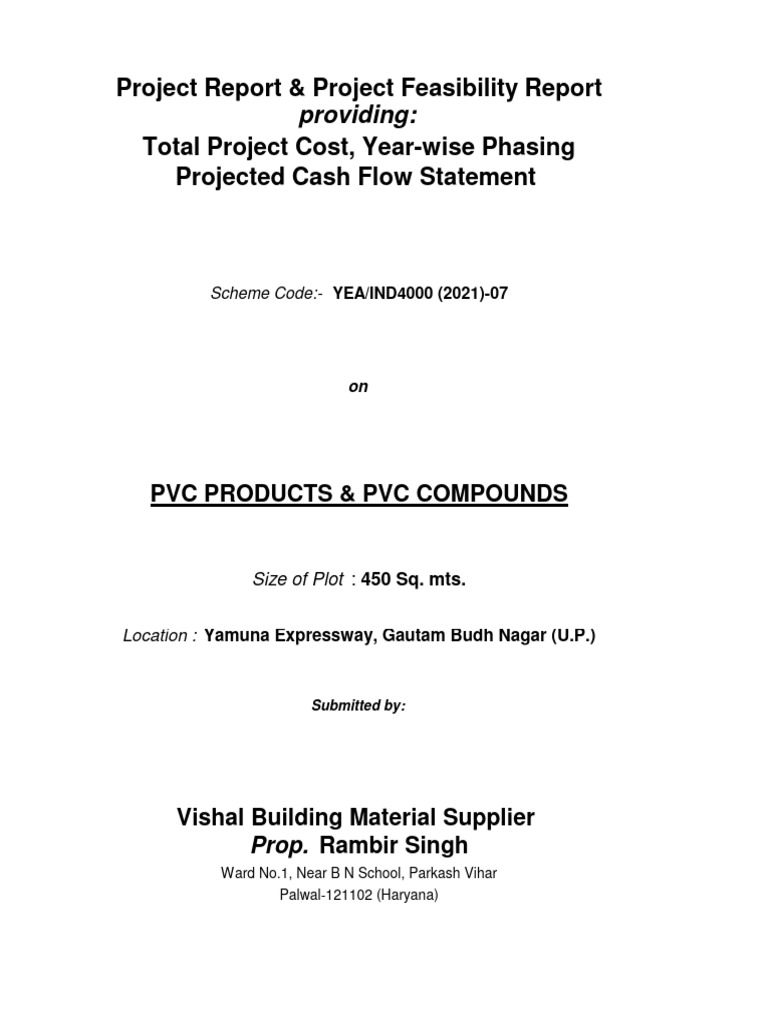 PVC Products Project Feasibility Report | PDF