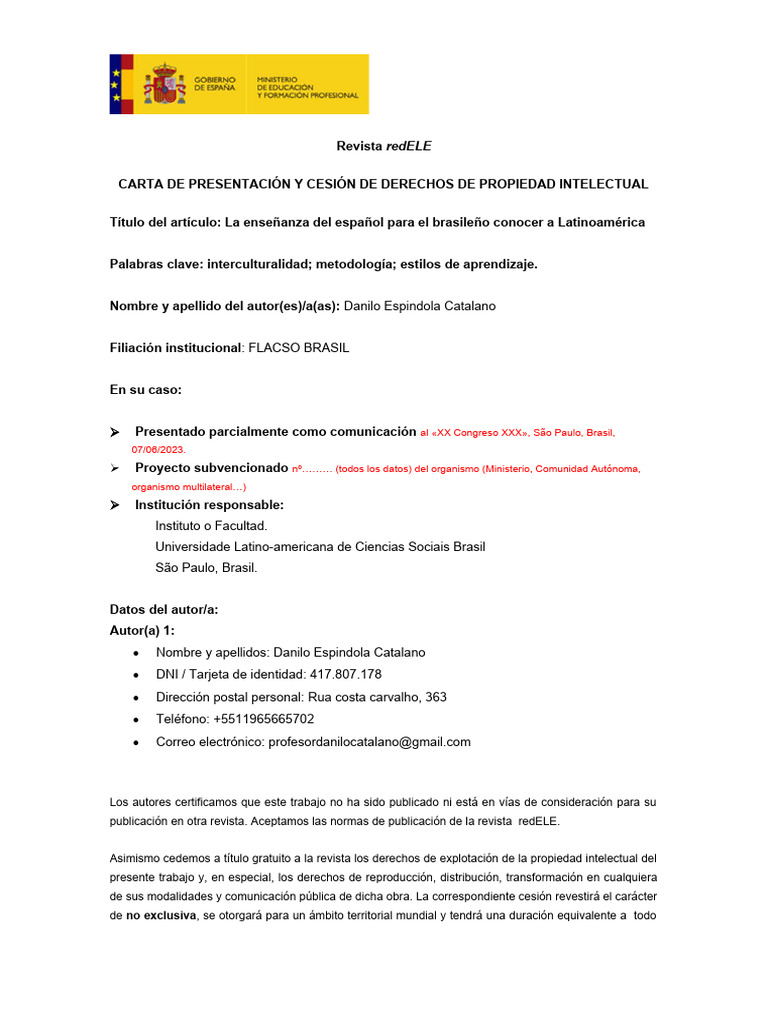 Carta de Autoria | PDF