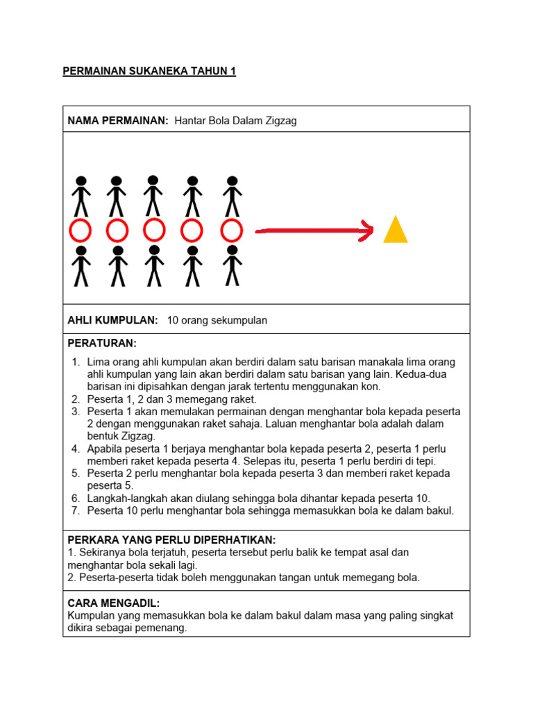 Permainan Sukaneka Tahun 1 | PDF