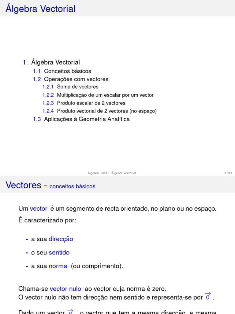 Álgebra Vectorial | PDF