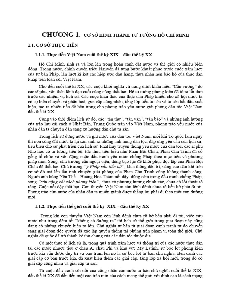 Cơ S Hình Thành Tư Tư NG H Chí Minh | PDF