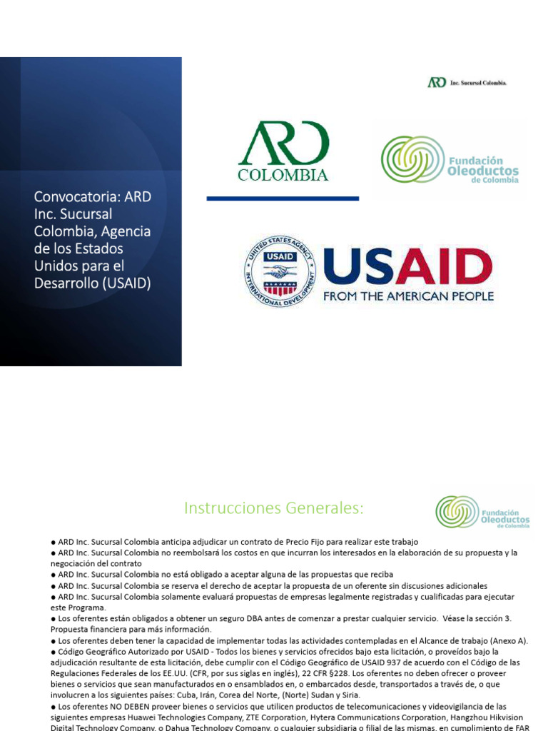 Resumen USAID Convocatoria | PDF