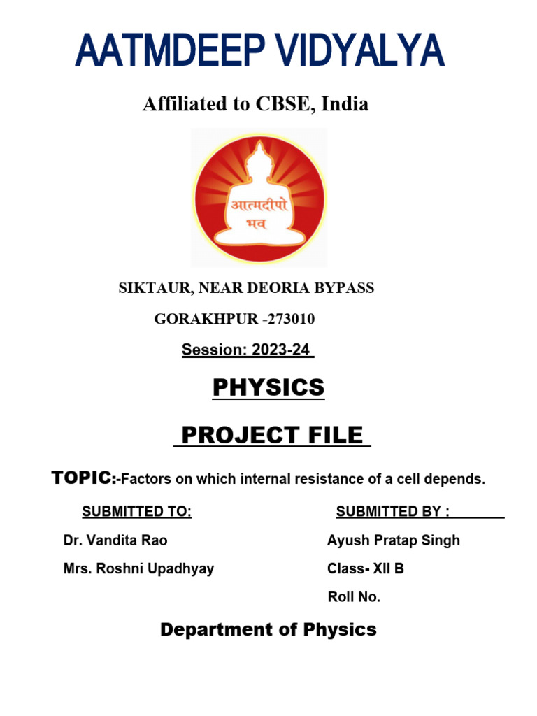 Physics - Front - Page (1) Project | PDF