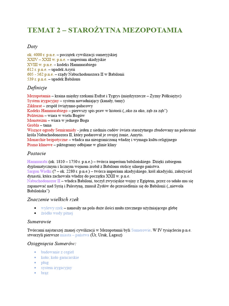 Temat 2 Historia | PDF