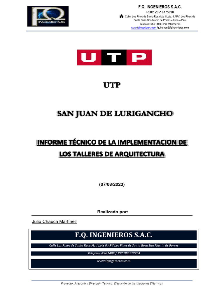 FQ Ing. - Informe Utp SJL | PDF