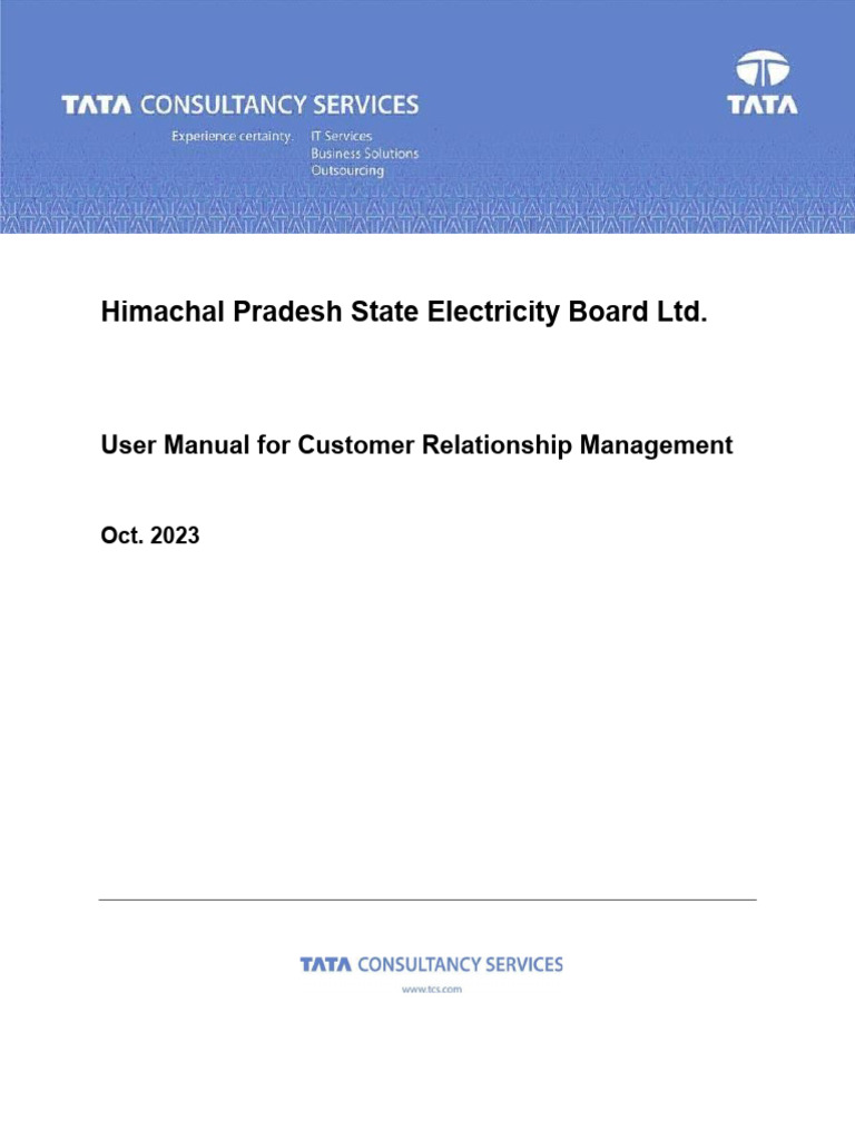 New Hpsebl CRM Manual | PDF | Menu (Computing) | Customer Relationship ...
