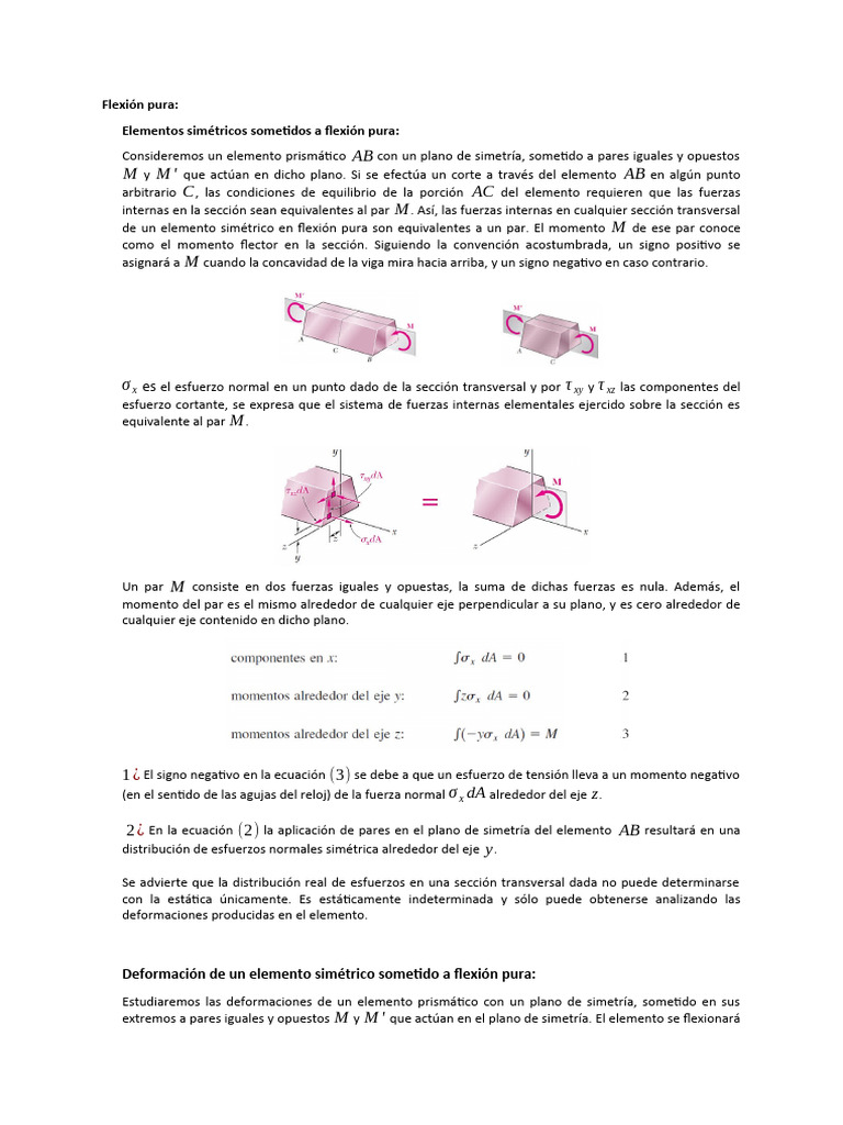 Flexión pura | PDF