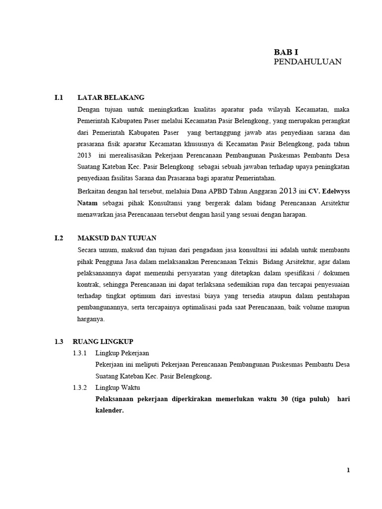 Usulan Teknis Perencanaan 2023 | PDF