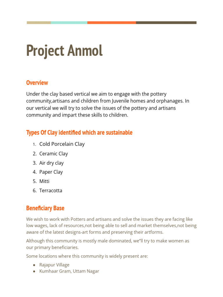 Project Anmol | PDF | Pottery