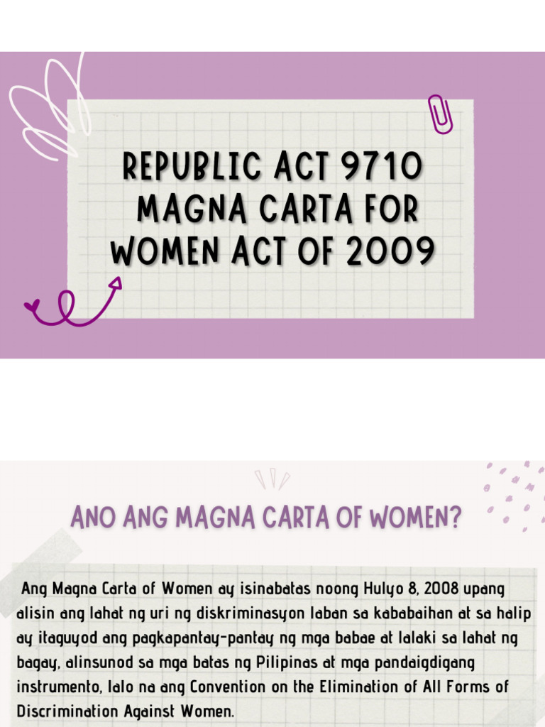 Magna Carta RA 9710 | PDF