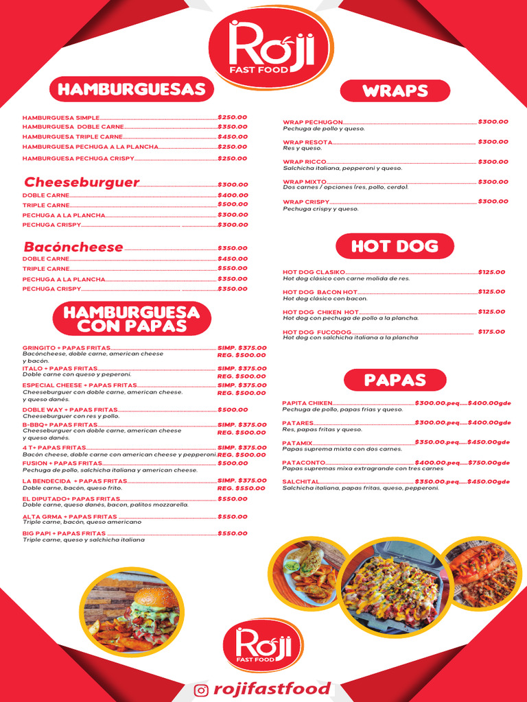 MENU ROJI | PDF | Pancho | Cerdo