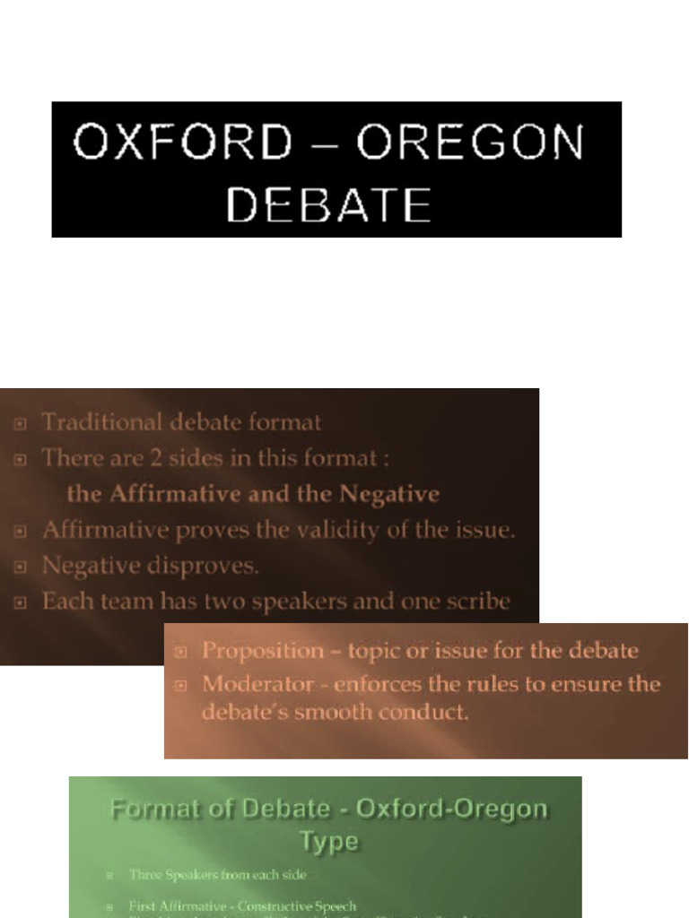 Oxford Oregon Debate | PDF