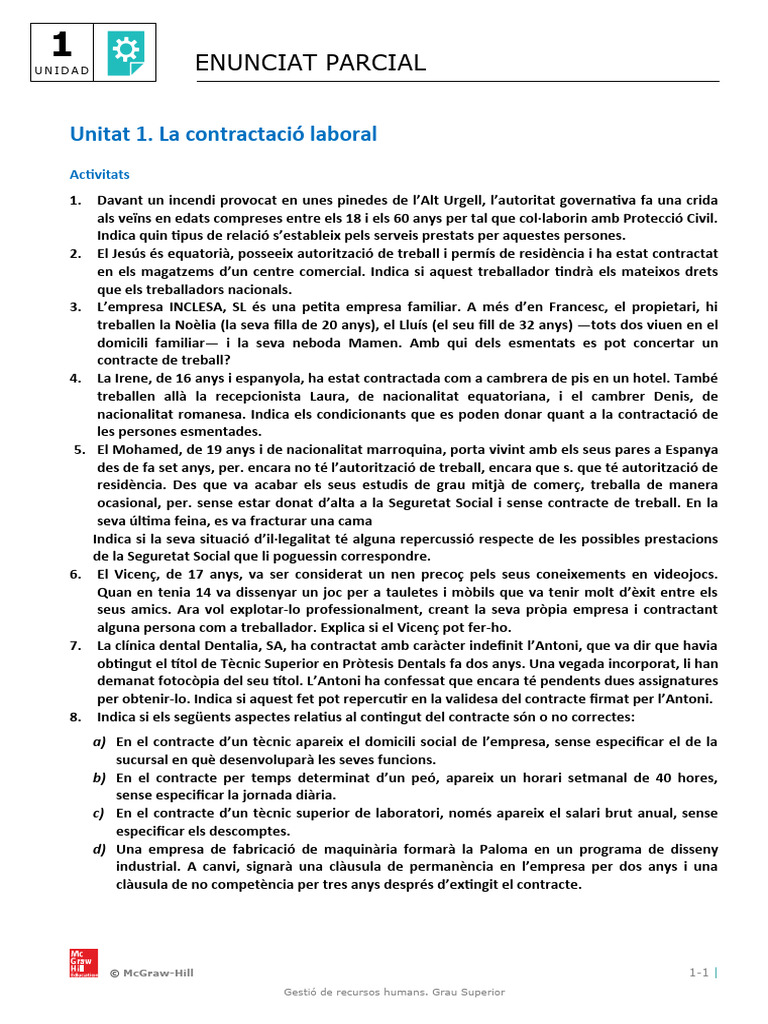 Enunciat Unitat 1 | PDF