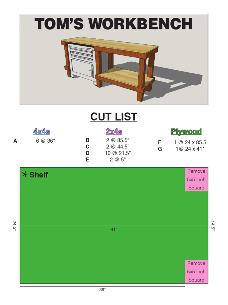 Tom's Workbench Cut List Guide | PDF