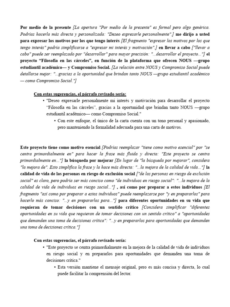 Revisión Carta Memo 2 | PDF