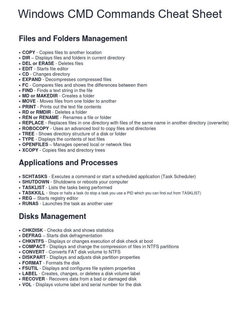 Windows Command - CMD | PDF