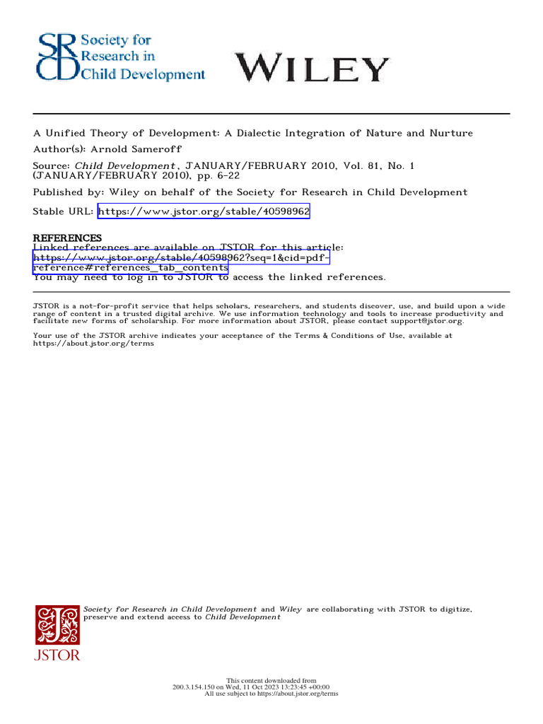 A Unified Theory of Development - A Dialectic Integration of Nature and ...