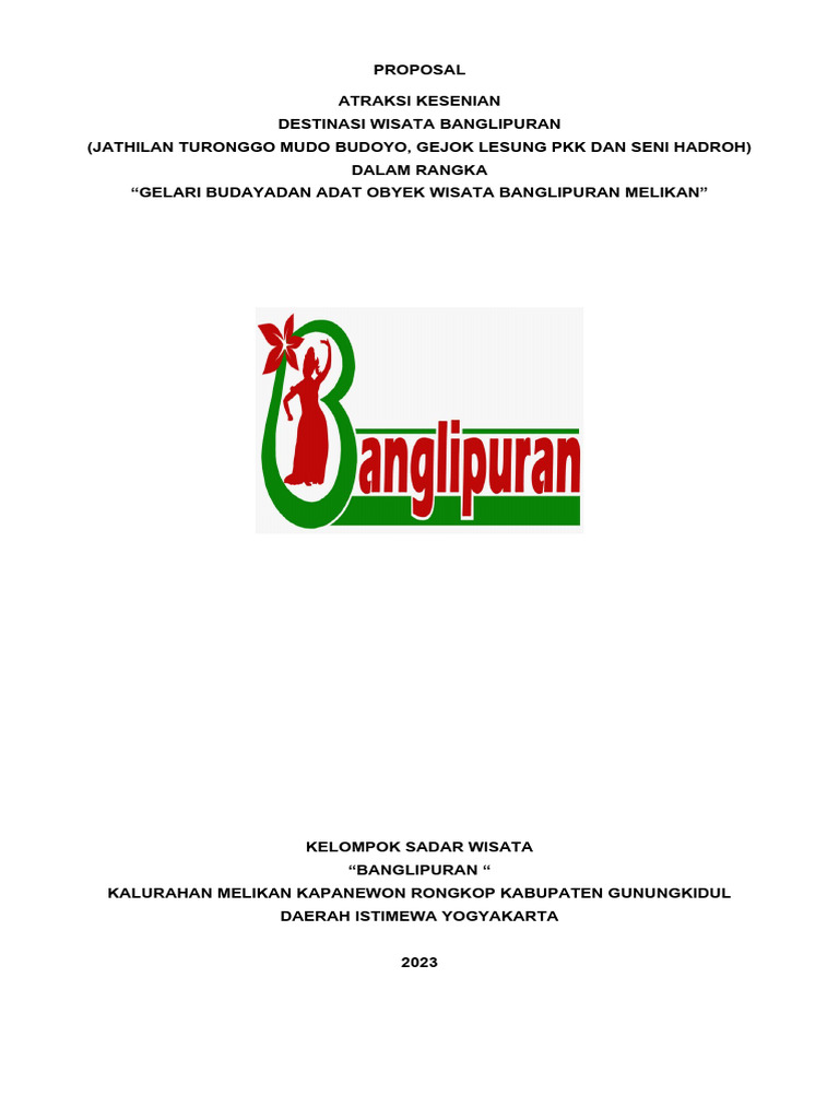 Contoh Proposal Atraksi Budaya | PDF