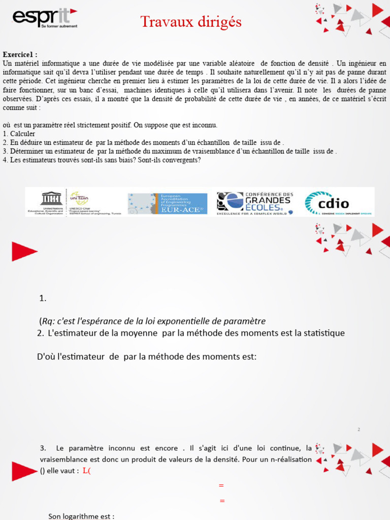 Exercice Estim 1 Corrigé | PDF | Estimateur (statistique) | Probabilité