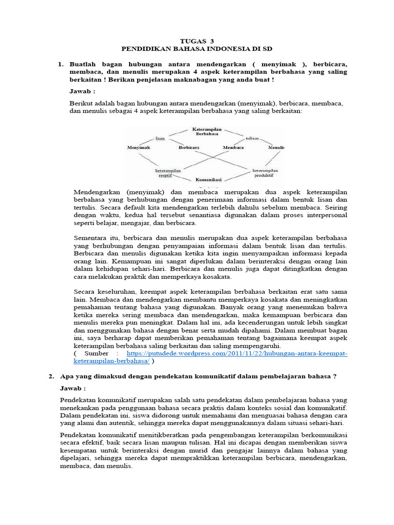 TUGAS 3. Pend. Bindo Di SD | PDF