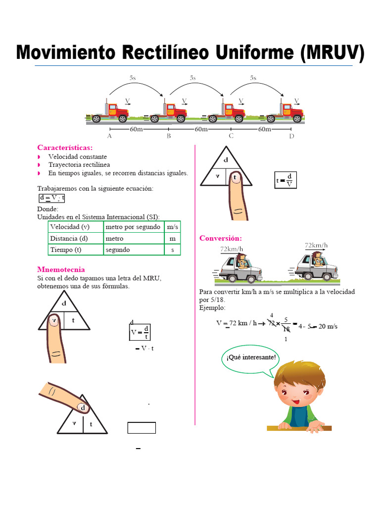 Ejercicios de Movimiento Rectilíneo Uniforme | PDF | Velocidad | Mecánica