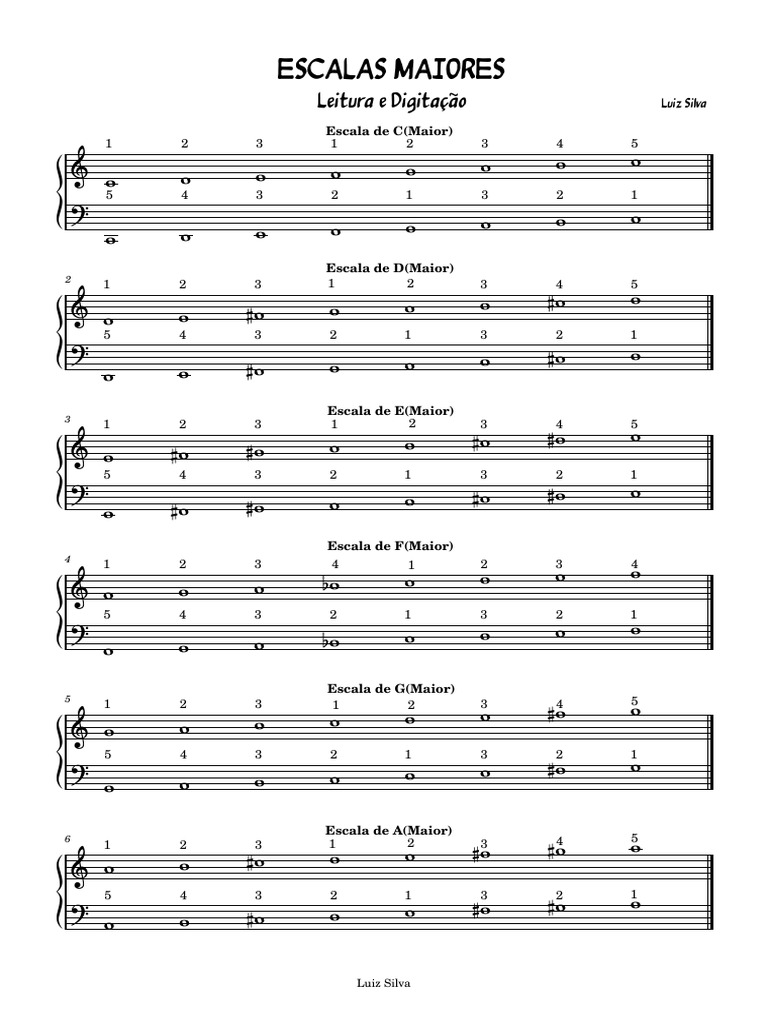 Escalas Maiores - Partitura | PDF