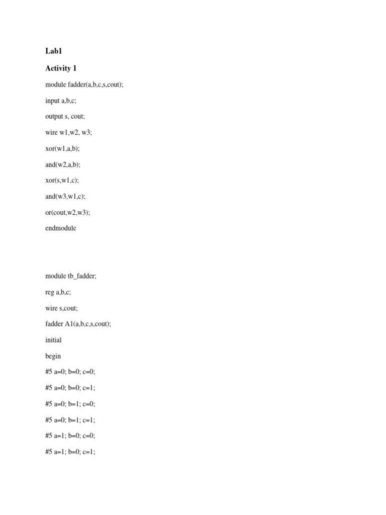LAB #1 Asic &FPGA | PDF