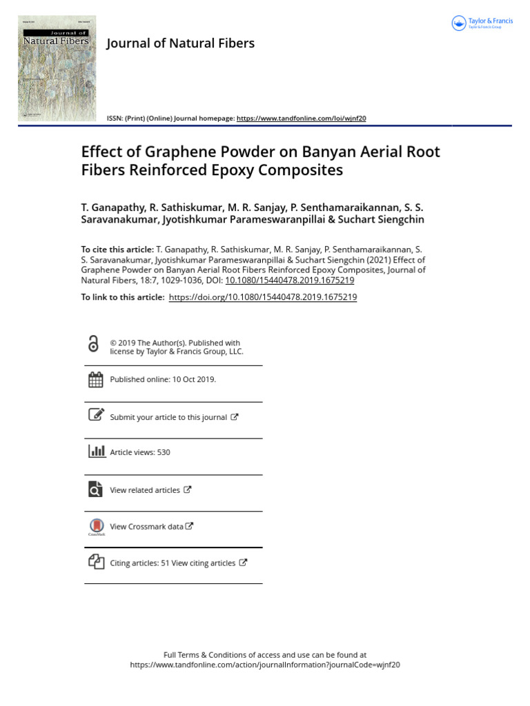 Effect of Graphene Powder On Banyan Aerial Root Fibers Reinforced Epoxy ...