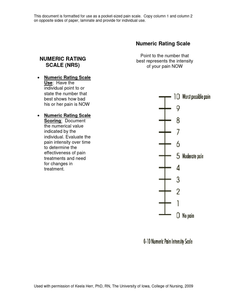Numeric Rating Scale | PDF