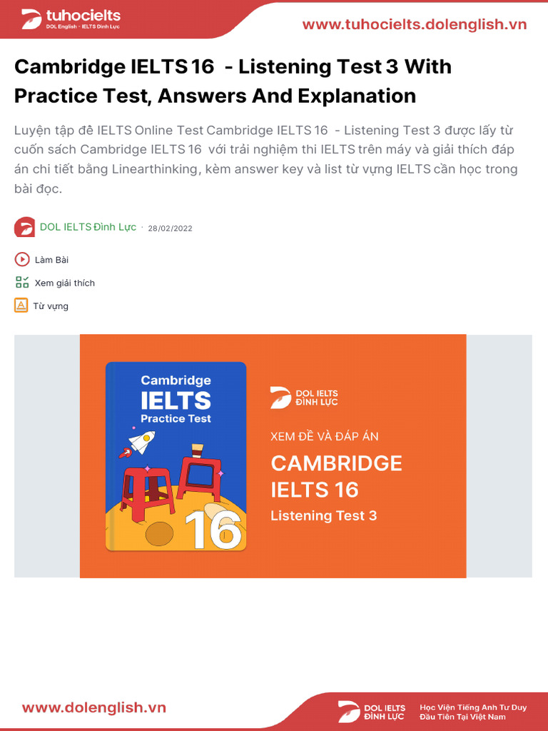 CAM16 - Listening Test 3 | PDF