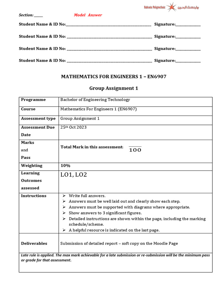 Math 1 - Project 1 | PDF