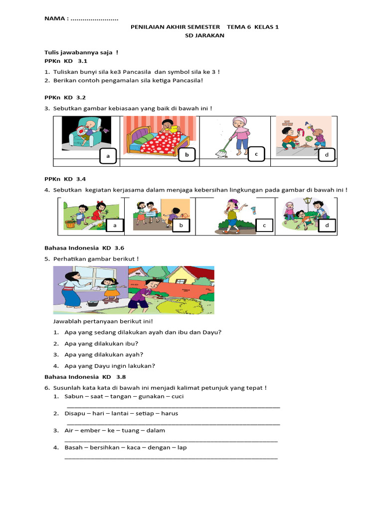 Soal Pas Tema 6 Oke | PDF