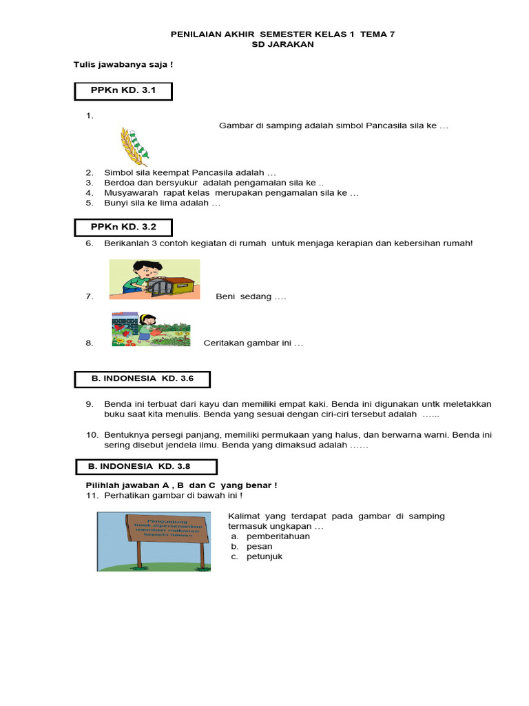 Soal Pas Tema 7 Oke | PDF