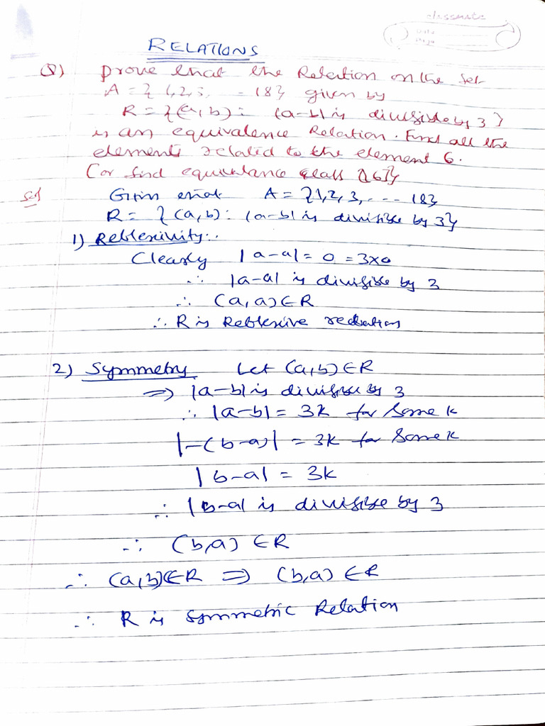 Relations Equivalence Relation Pdf