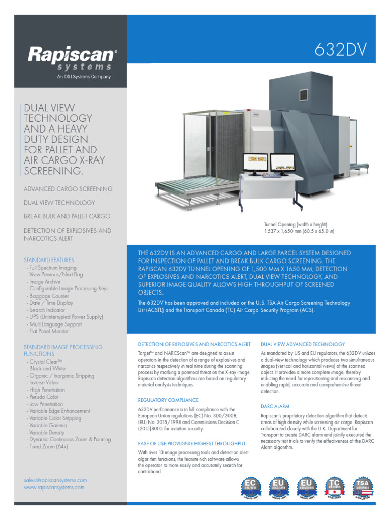 Rapiscan 632DV Datasheet | PDF | Cargo | Transportation Security ...